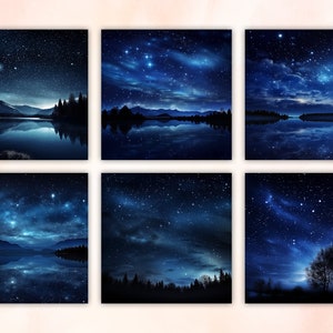 35 Starry Night Digital Papers, Night Sky Texture Background, Night ...