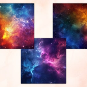 21 Galaxy Digital Papers, Nebula Stardust Space Backgrounds, Cosmic ...