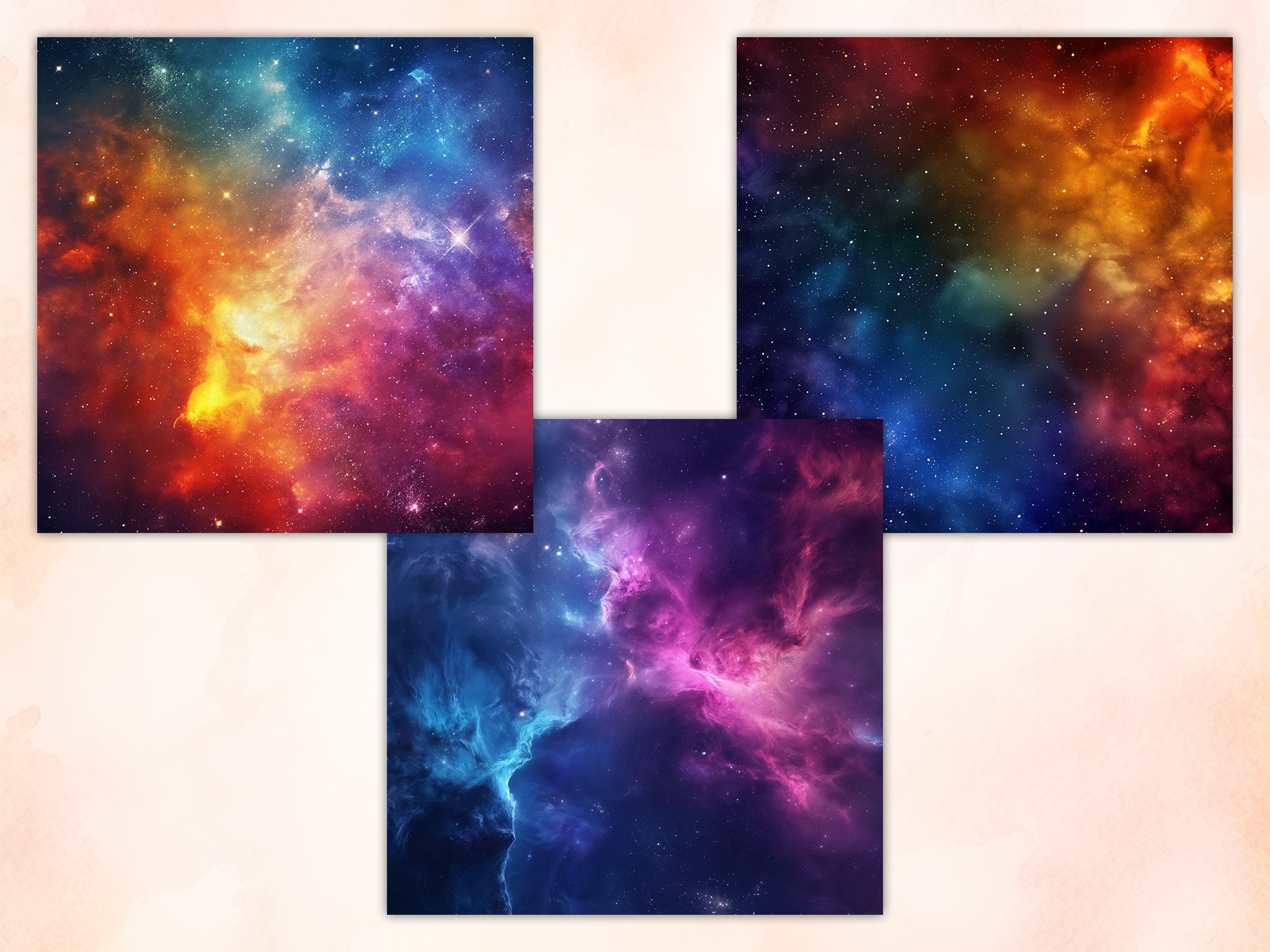 21 Galaxy Digital Papers, Nebula Stardust Space Backgrounds, Cosmic ...