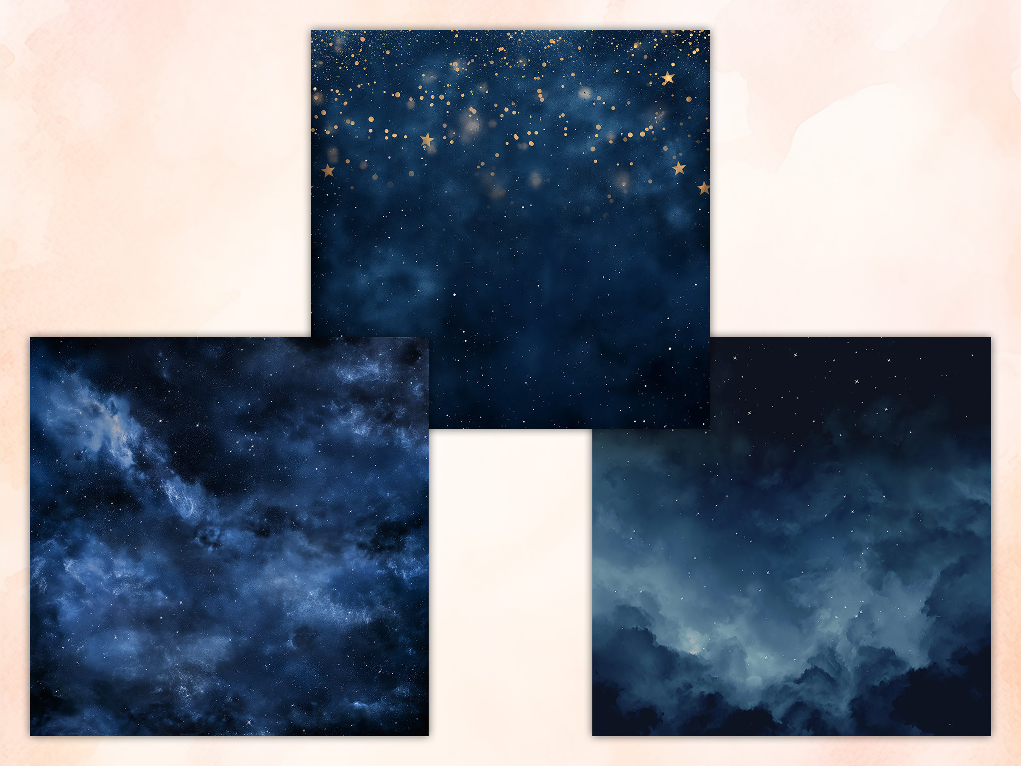 35 Starry Night Digital Papers, Night Sky Texture Background, Galaxy ...
