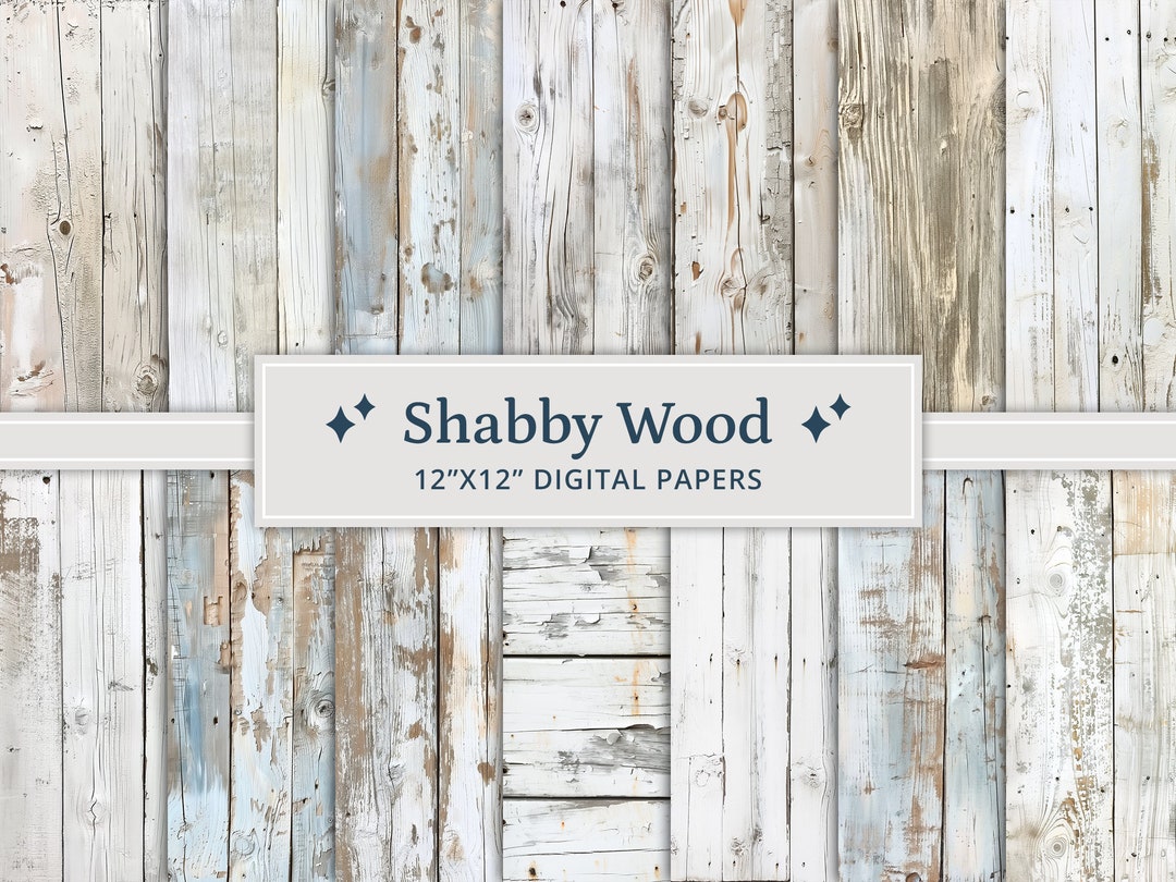 20 Shabby Wood Background Digital Papers, White Wooden Backgrounds ...