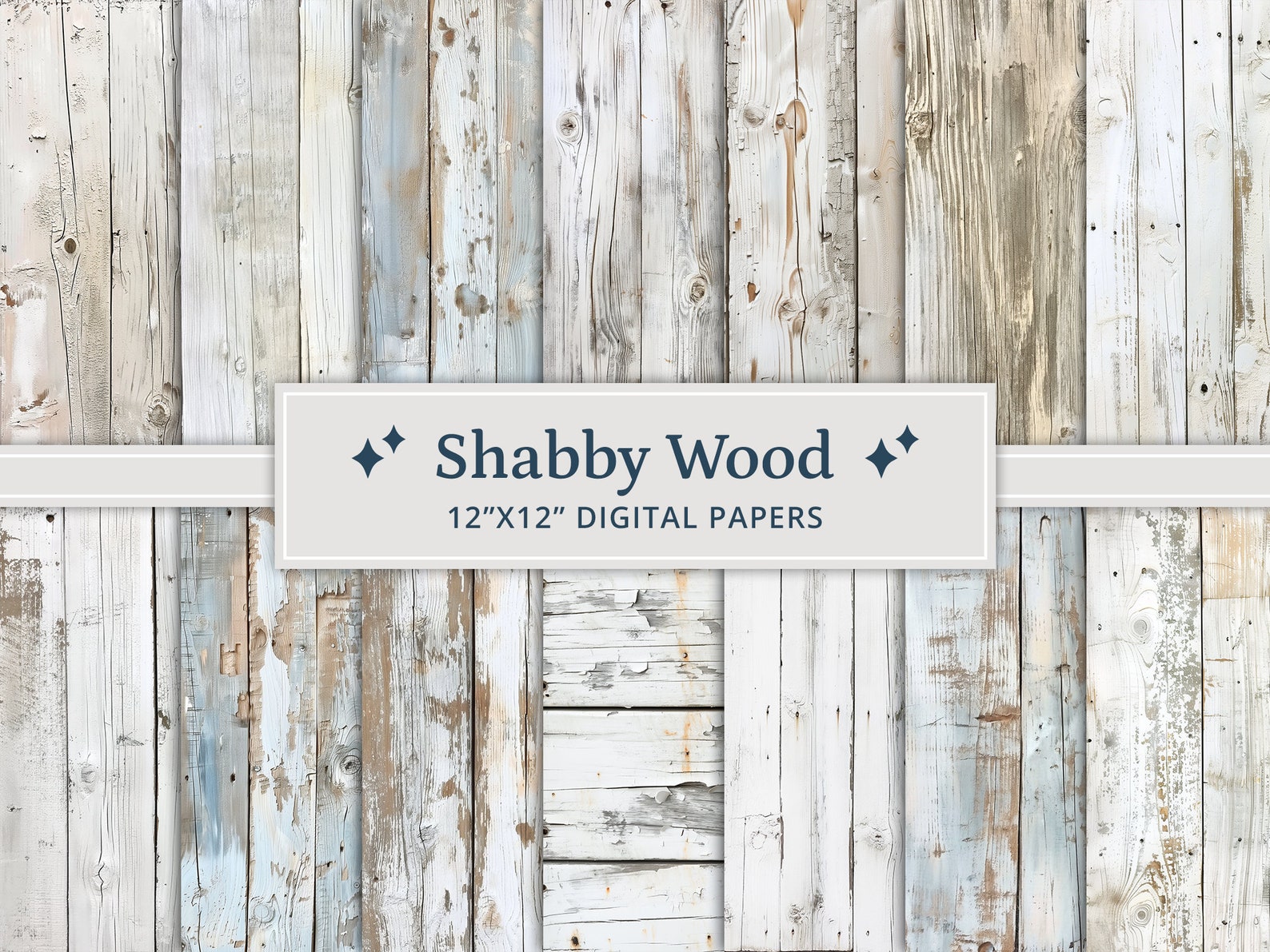 20 Shabby Wood Background Digital Papers, White Wooden Backgrounds ...