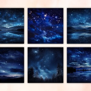 35 Starry Night Digital Papers, Night Sky Texture Background, Night ...