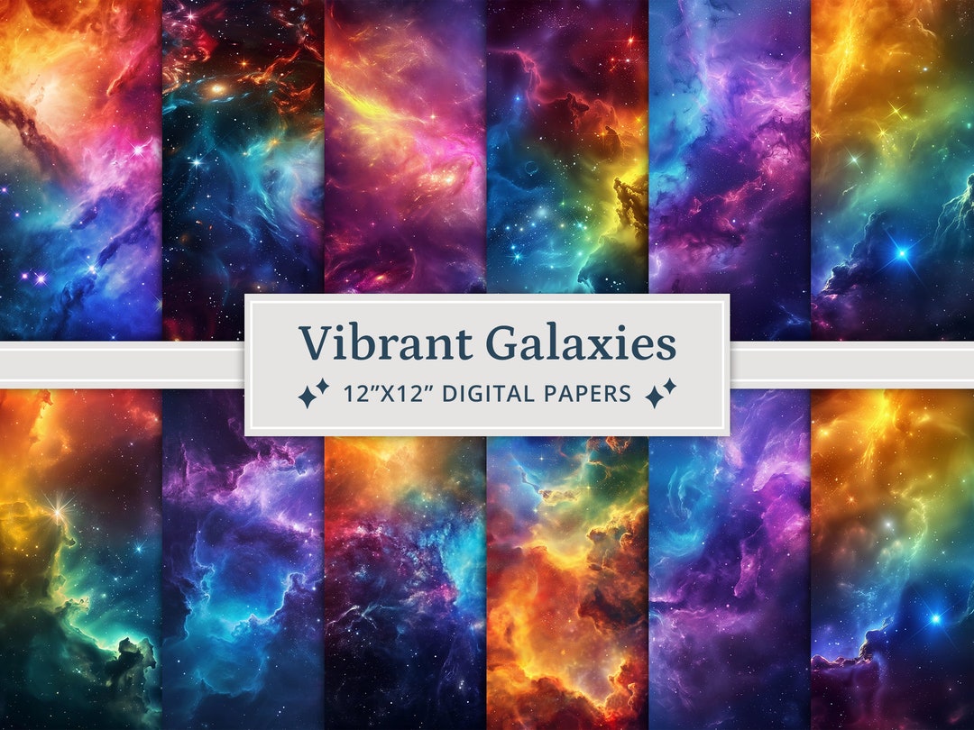 21 Galaxy Digital Papers, Nebula Stardust Space Backgrounds, Cosmic ...