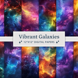 38 Vintage Galaxy Stars Digital Papers, Printable Scrapbook Paper ...