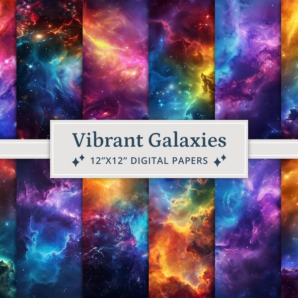 38 Vintage Galaxy Stars Digital Papers, Printable Scrapbook Paper ...