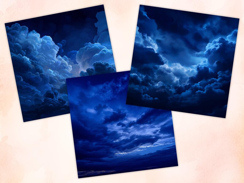 24 Night Sky Digital Papers, Printable Scrapbook Paper, Celestial ...