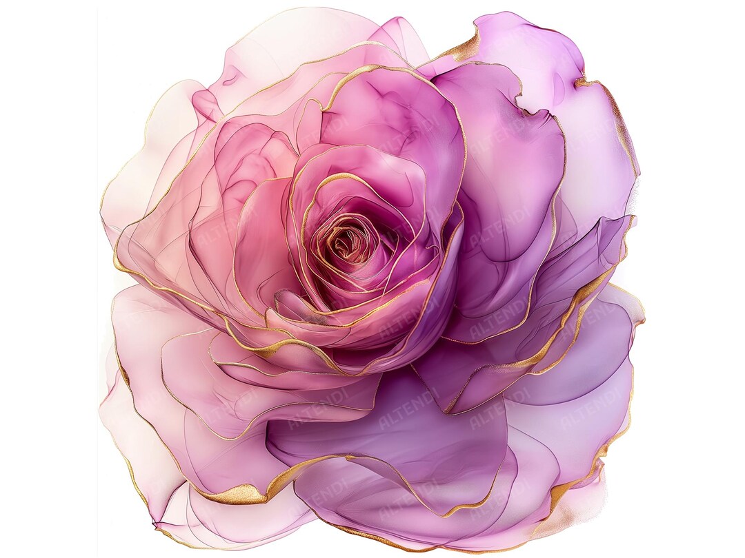 20 Abstract Pink Rose Clipart, Pink Gold Flower, Flowers Print ...