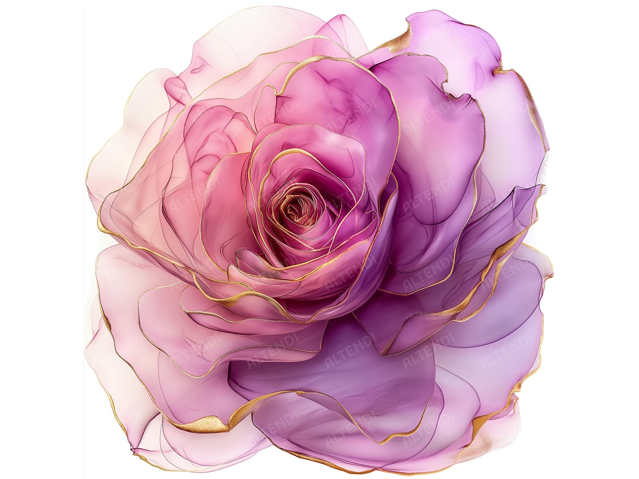 20 Abstract Pink Rose Clipart, Pink Gold Flower, Flowers Print ...