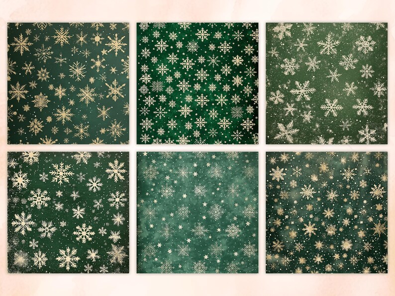 20 Printable Winter Snowflakes Digital Papers, Freezing Snowfall ...