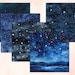 35 Watercolor Starry Night Digital Papers, Night Sky Texture Background ...