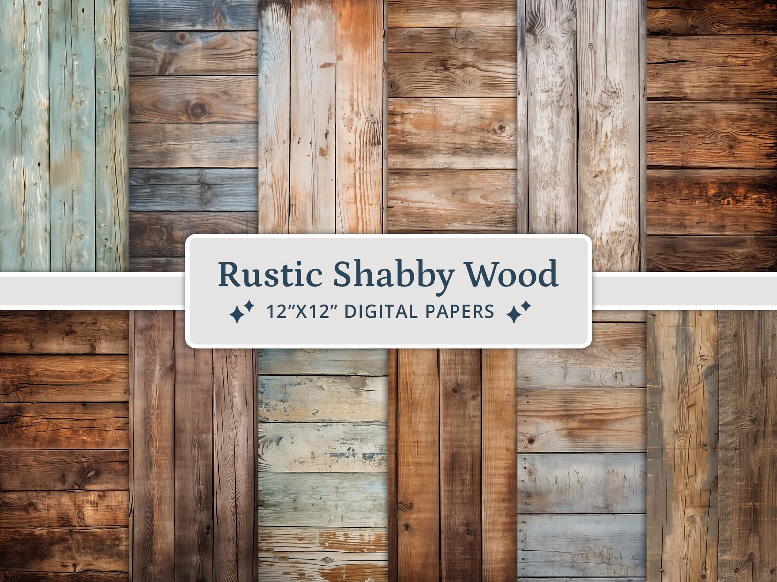 39 Rustic Shabby Wood Background Digital Papers, Shabby Wooden ...