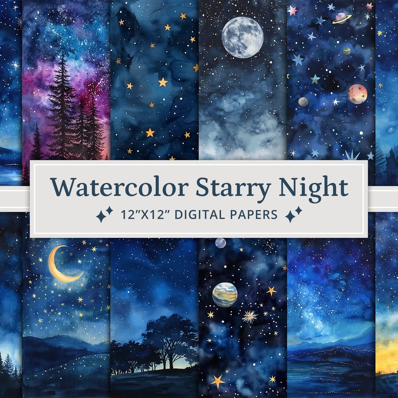 Starry Night Paper - Etsy