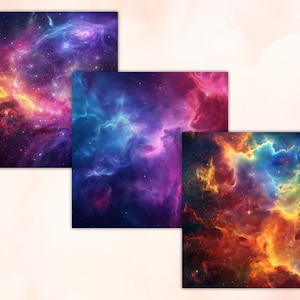 21 Galaxy Digital Papers, Nebula Stardust Space Backgrounds, Cosmic ...