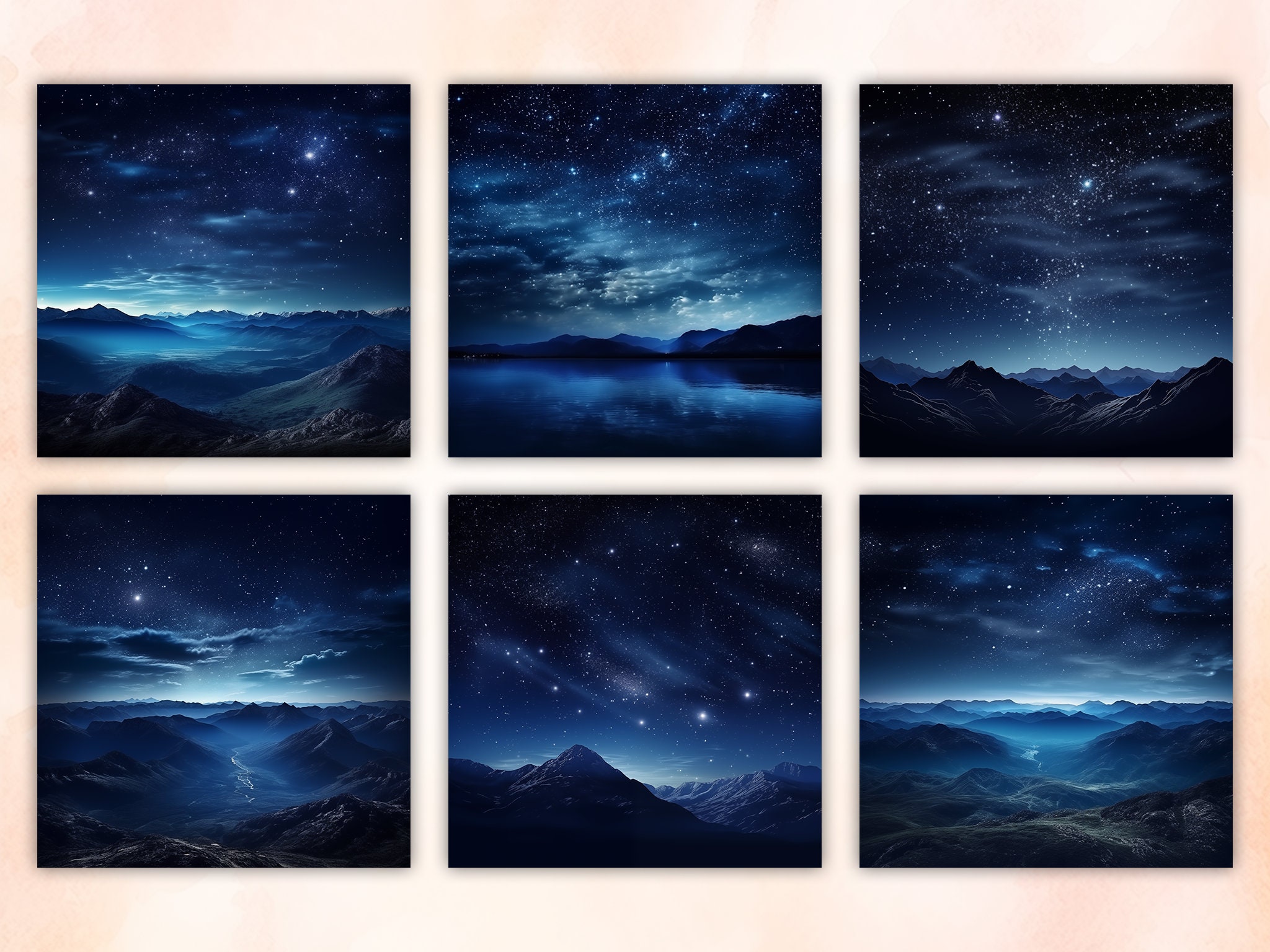 32 Starry Night Digital Papers, Night Sky Texture Background, Night ...