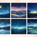25 Watercolor Starry Night Digital Papers, Night Sky Texture Background ...