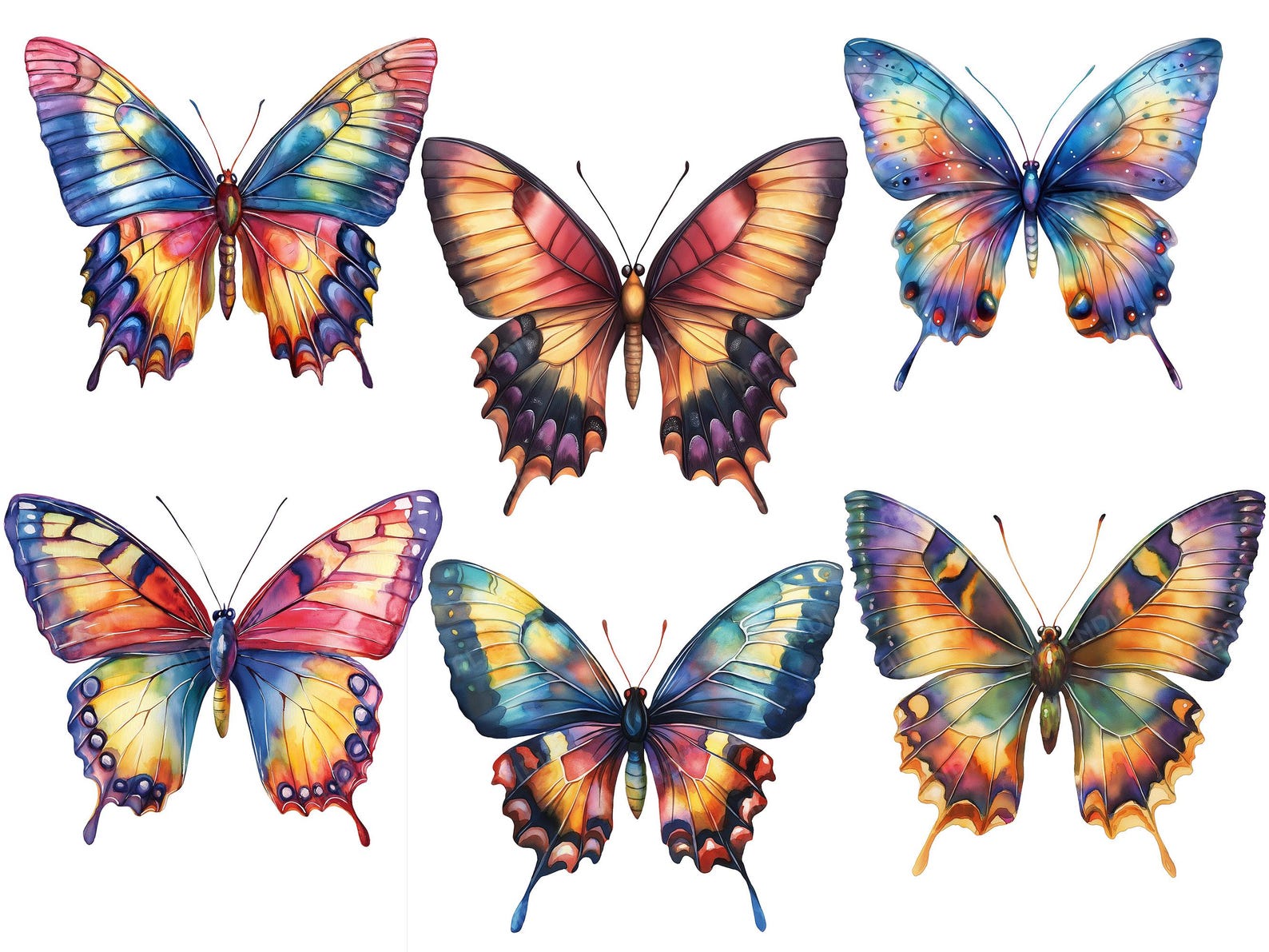 30 PNG Watercolor Butterfly Clipart, Butterflies, Insect, Colorful ...