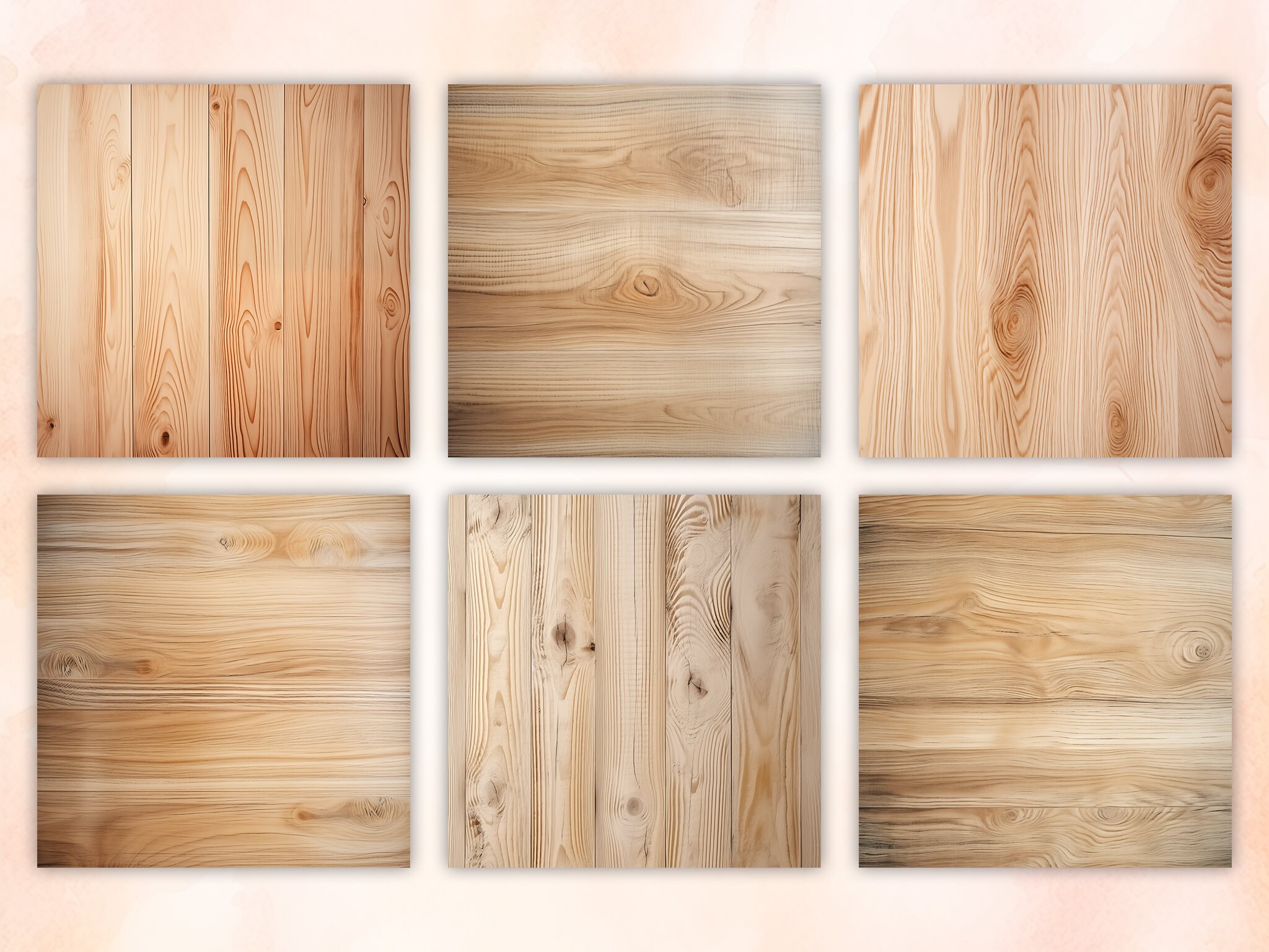 24 Light Wood Background Digital Papers, Light Wooden Texture Paper ...
