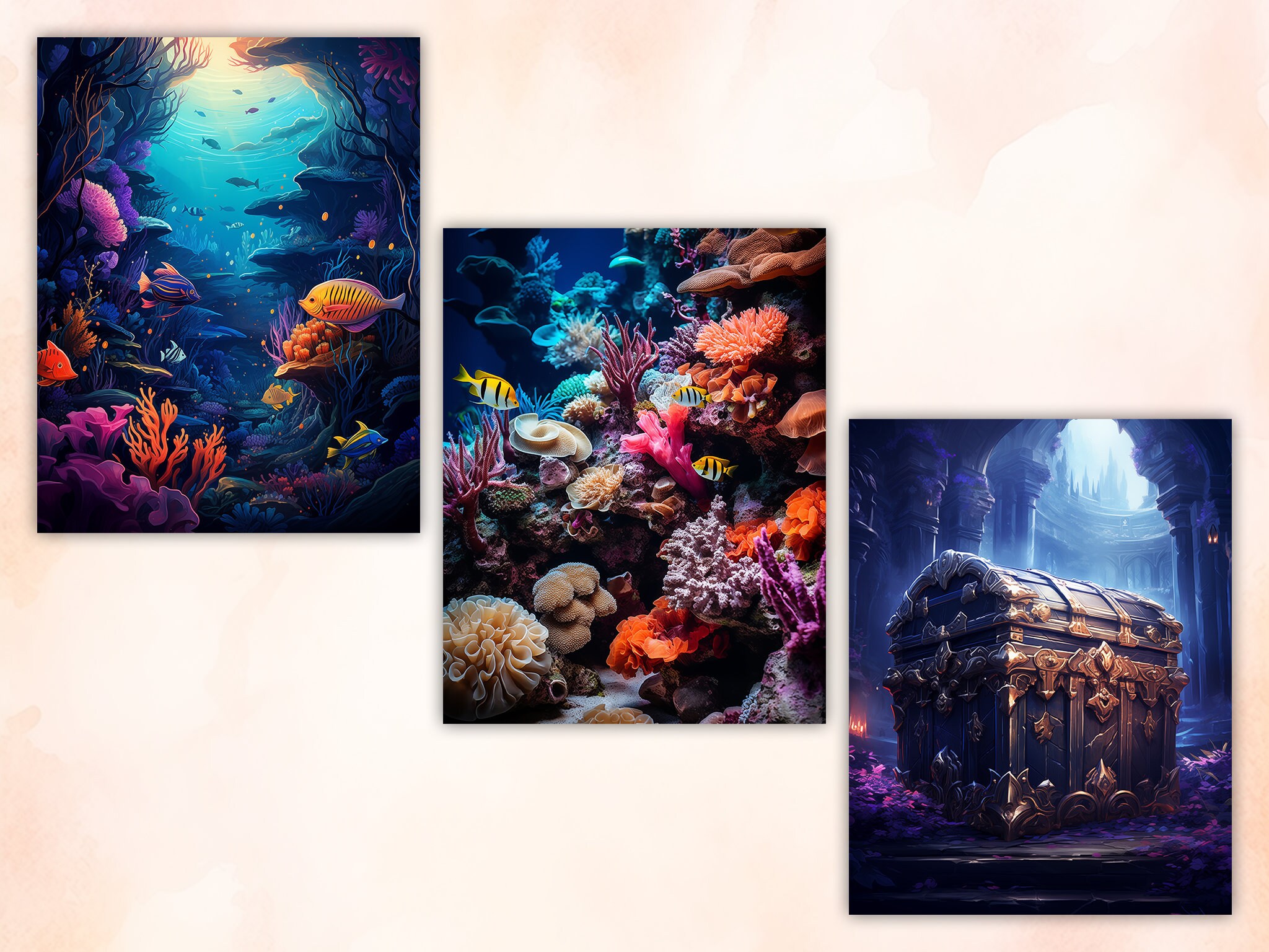 21 Enchanted Underwater Digital Papers, Printable Digital Paper, Under ...