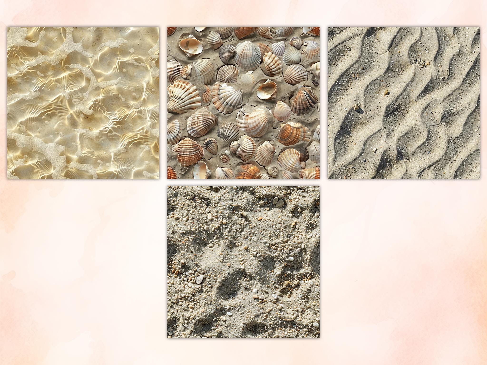 28 Beach Textures Seamless Digital Papers, Sand Texture, Pebbles ...