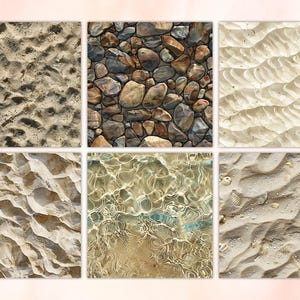 28 Beach Textures Seamless Digital Papers, Sand Texture, Pebbles ...