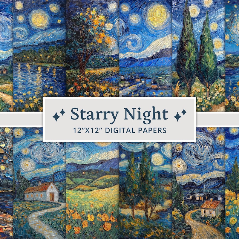Collage Art Starry Night - Etsy