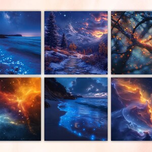 38 Magical Starry Night Digital Papers, Night Sky Texture Background ...