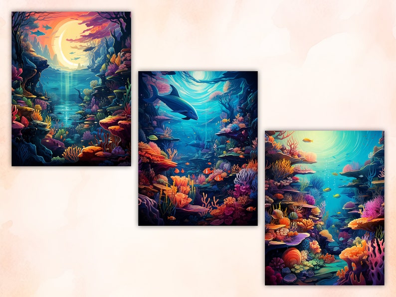 21 Enchanted Underwater Digital Papers, Printable Digital Paper, Under ...