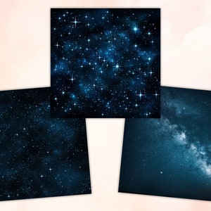 35 Starry Night Digital Papers, Night Sky Texture Background, Galaxy ...