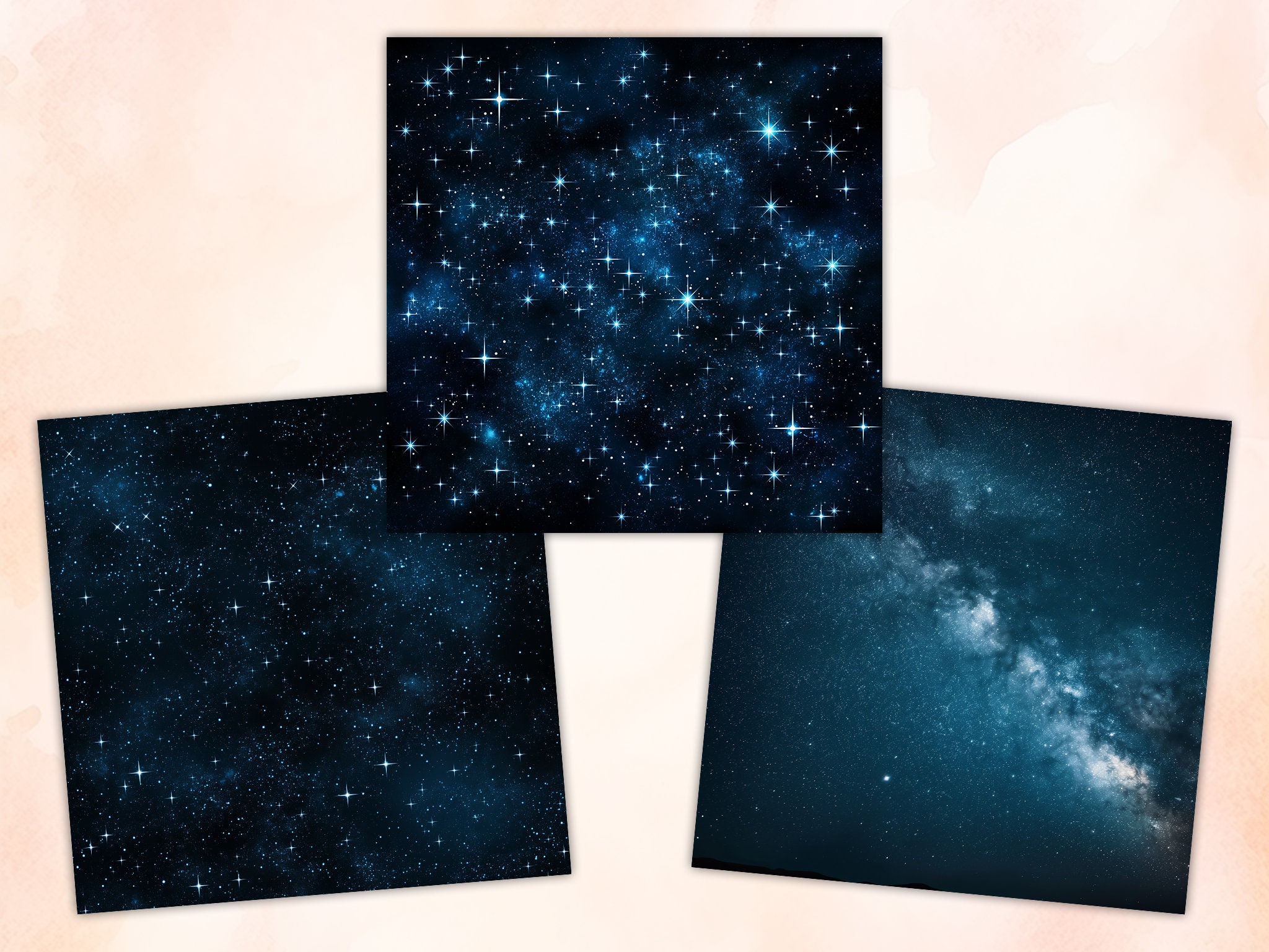 35 Starry Night Digital Papers, Night Sky Texture Background, Galaxy ...