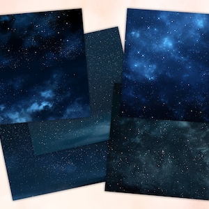 35 Starry Night Digital Papers, Night Sky Texture Background, Galaxy ...