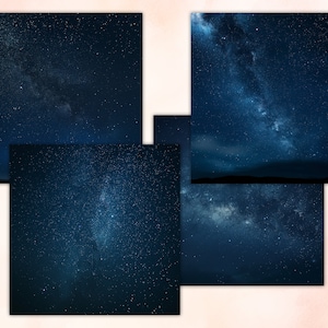 35 Starry Night Digital Papers, Night Sky Texture Background, Galaxy ...
