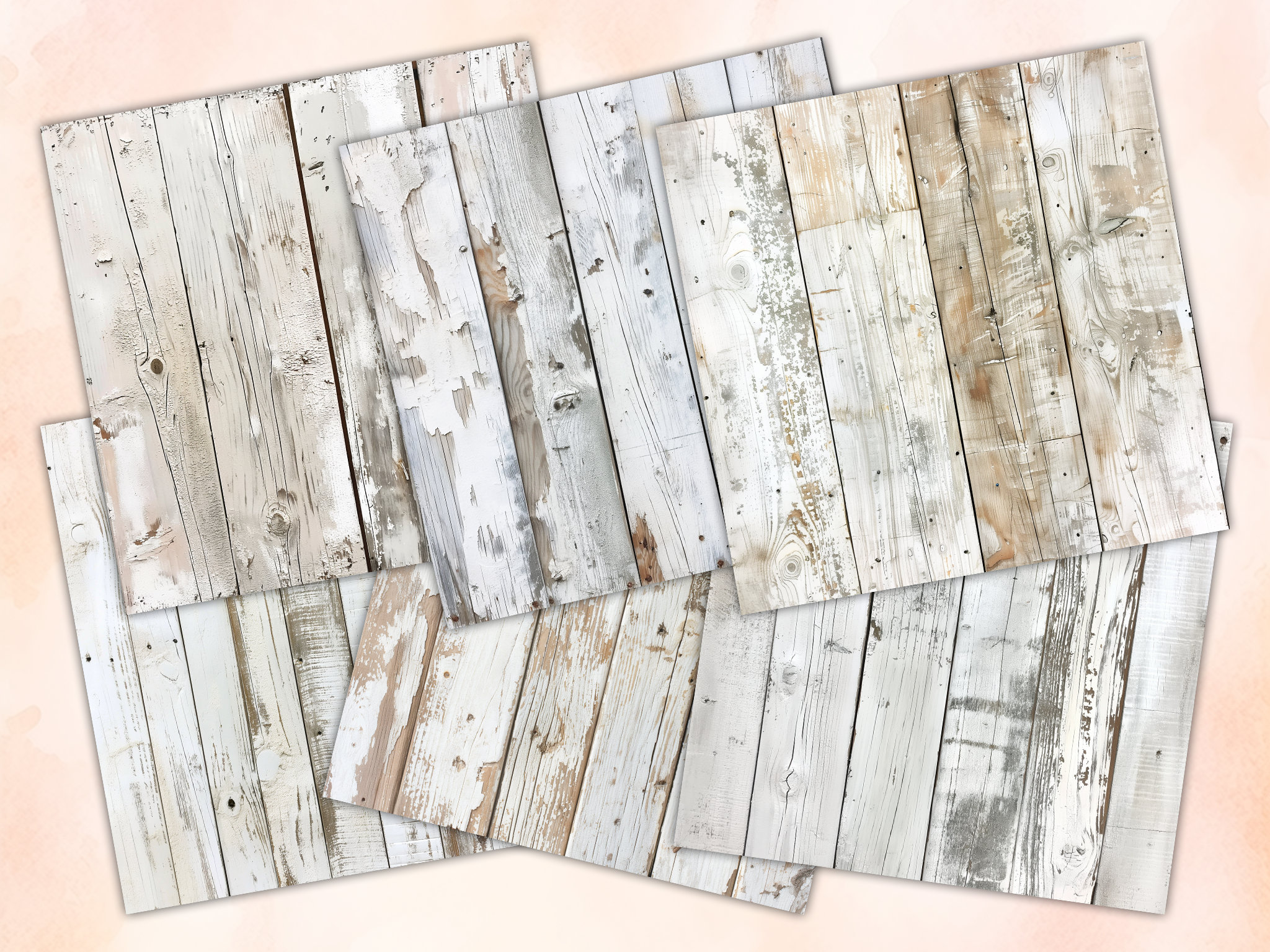 20 Shabby Wood Background Digital Papers, White Wooden Backgrounds ...