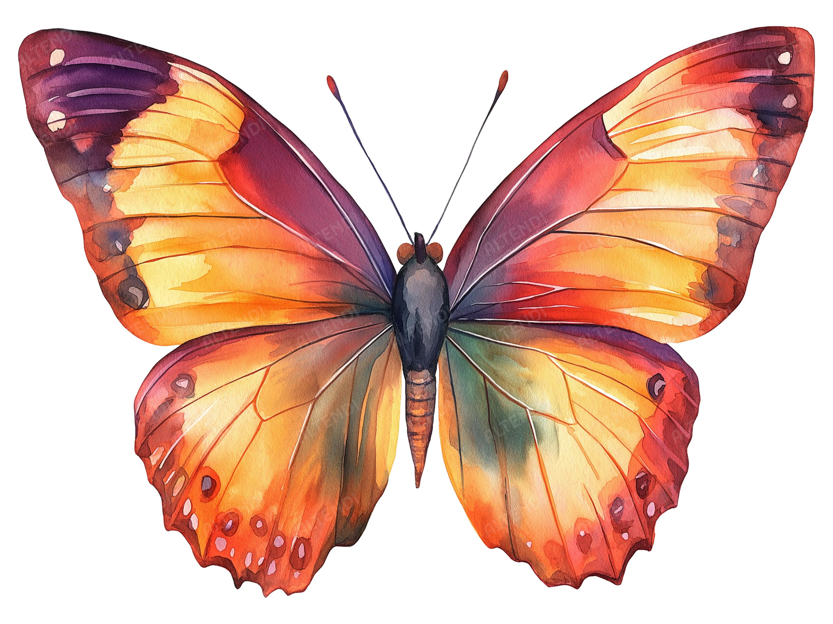 30 PNG Watercolor Butterfly Clipart, Butterflies, Insect, Colorful ...