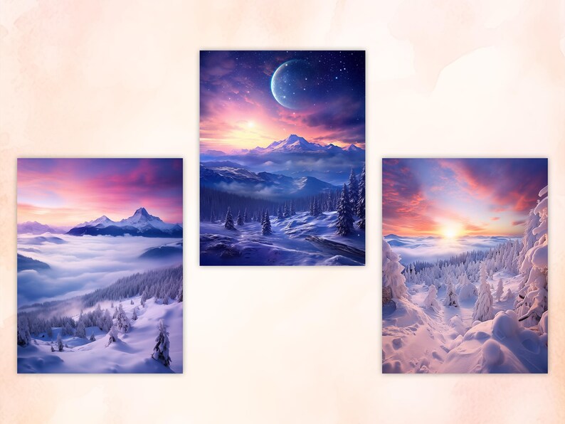 30 Winter Wonderland Digital Papers, Printable Winter Woodland ...