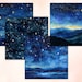 35 Watercolor Starry Night Digital Papers, Night Sky Texture Background ...