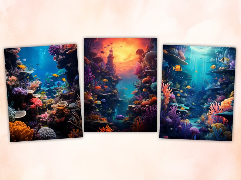 21 Enchanted Underwater Digital Papers, Printable Digital Paper, Under ...