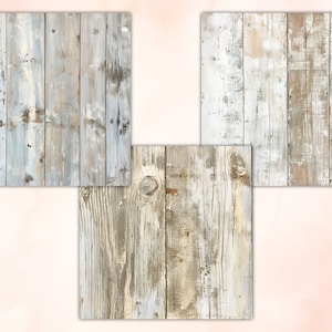 20 Shabby Wood Background Digital Papers, White Wooden Backgrounds ...