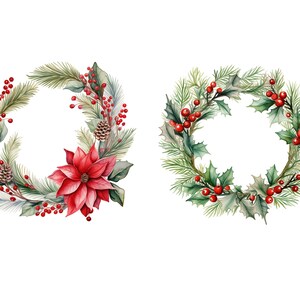 20 Watercolor Christmas Frame Clipart, Christmas Decoration, Christmas ...
