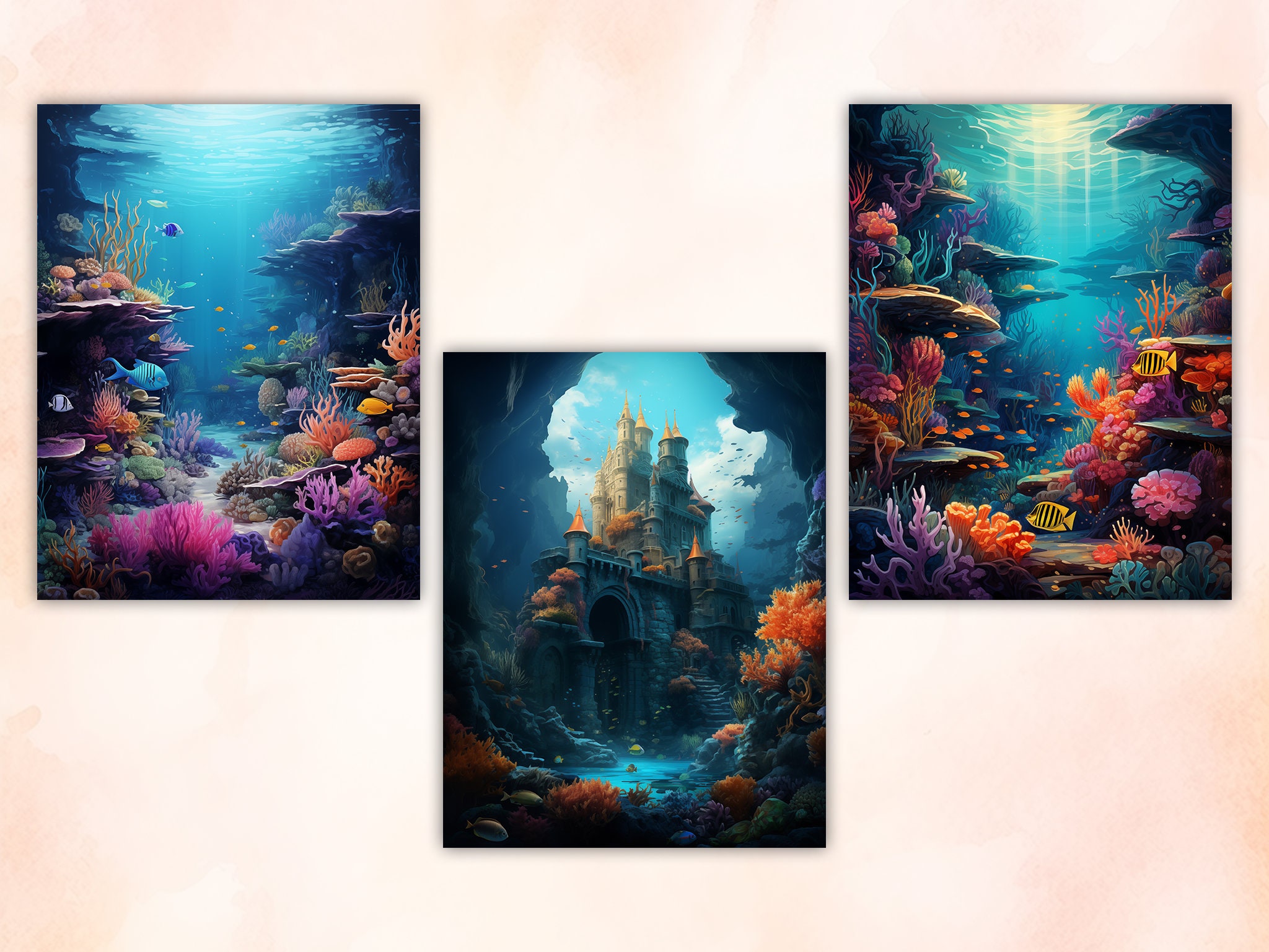 21 Enchanted Underwater Digital Papers, Printable Digital Paper, Under ...