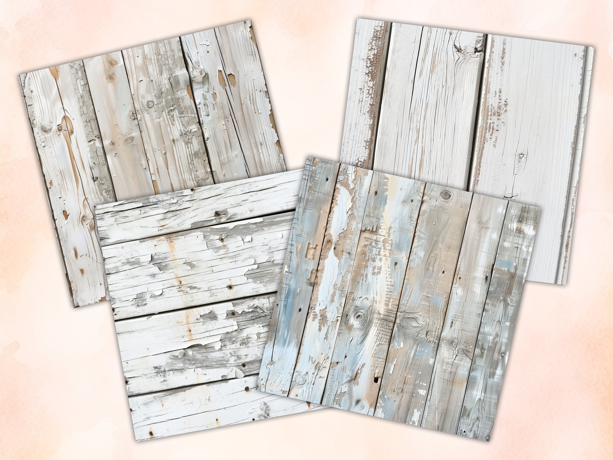 20 Shabby Wood Background Digital Papers, White Wooden Backgrounds ...