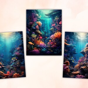 21 Enchanted Underwater Digital Papers, Printable Digital Paper, Under ...