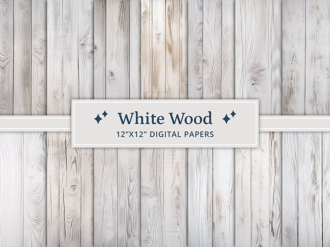 30 White Wood Background Digital Papers, White Wooden Texture Paper ...