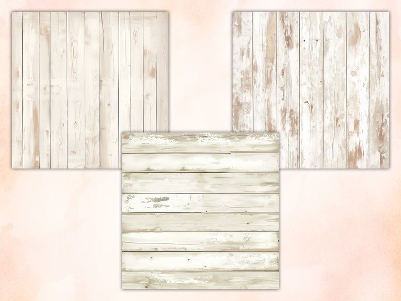 24 Shabby Wood Background Digital Papers, White Wooden Backgrounds ...
