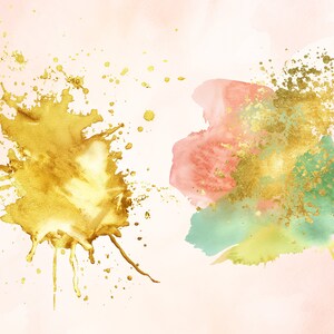 20 PNG Watercolor Splashes Clipart, Paint Splatter, Splash Background ...