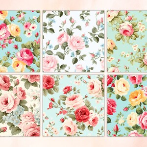 37 Shabby Chic Roses Seamless Digital Papers, Vintage Flowers Digital ...