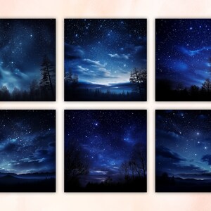 35 Starry Night Digital Papers, Night Sky Texture Background, Night ...