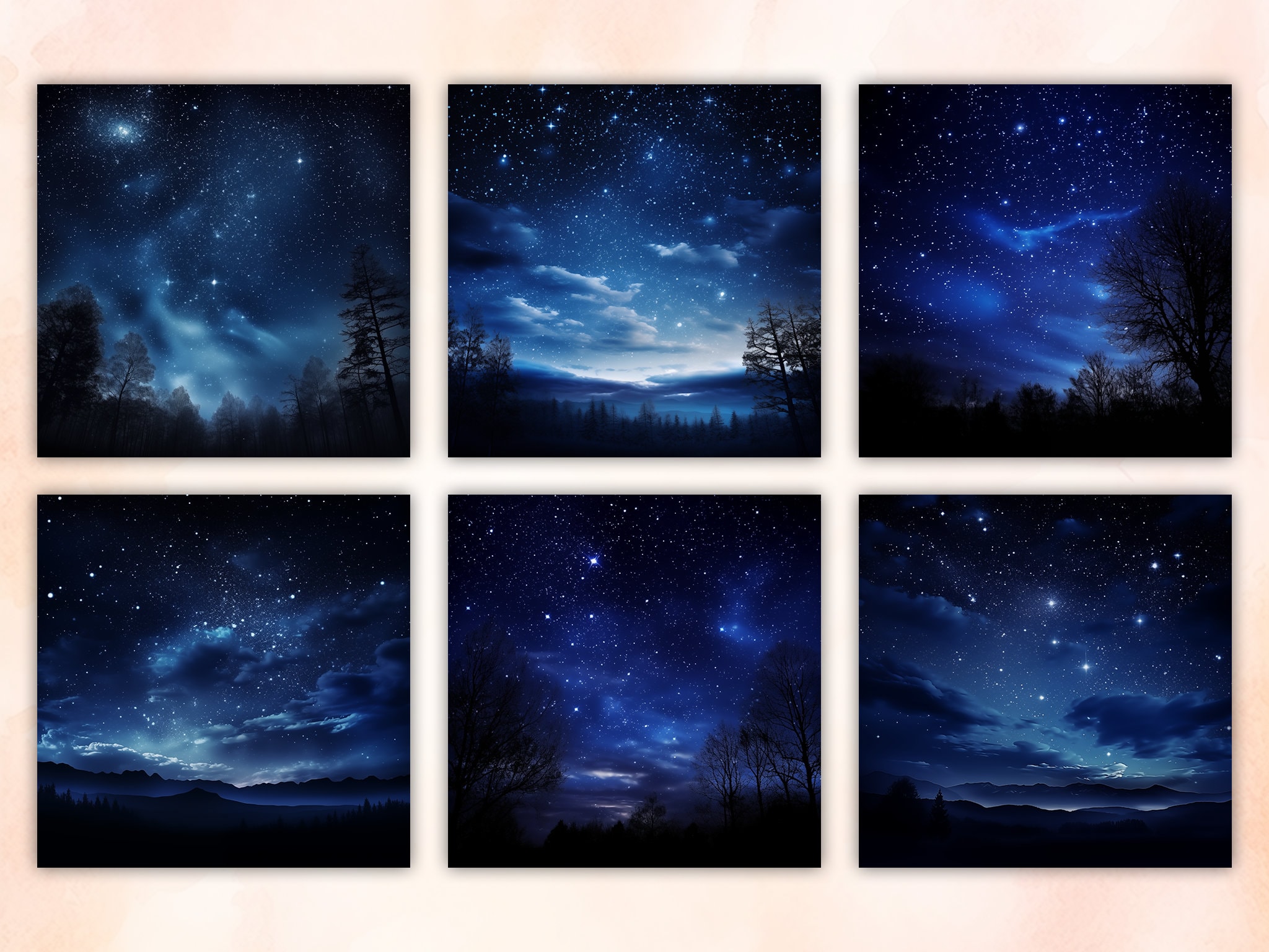 35 Starry Night Digital Papers, Night Sky Texture Background, Night ...