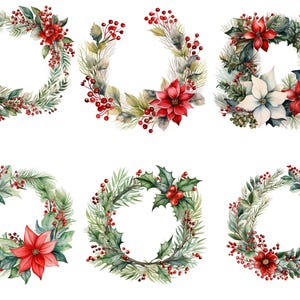 20 Watercolor Christmas Frame Clipart, Christmas Decoration, Christmas ...