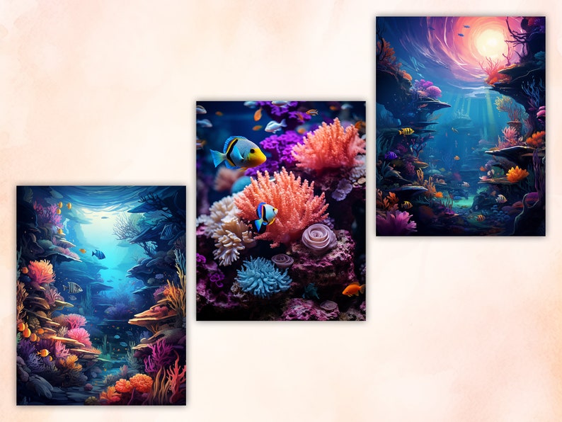 21 Enchanted Underwater Digital Papers, Printable Digital Paper, Under ...